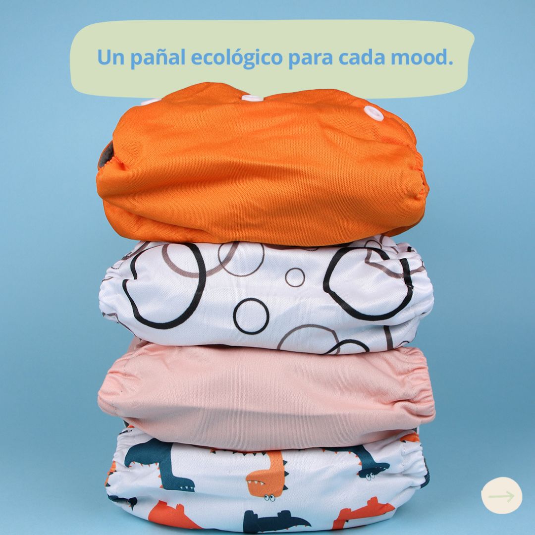 5 pañales ecológicos de tela bambú premium + 5 insertos de 4 capas de ...